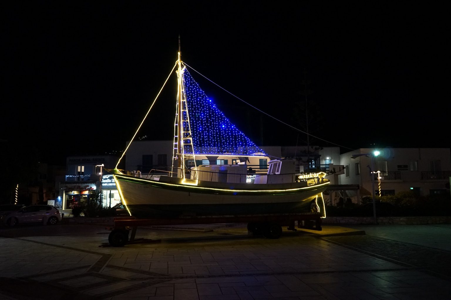 Christmas boat? Why a boat is decorated in Greece – Paros Holiday Rentals